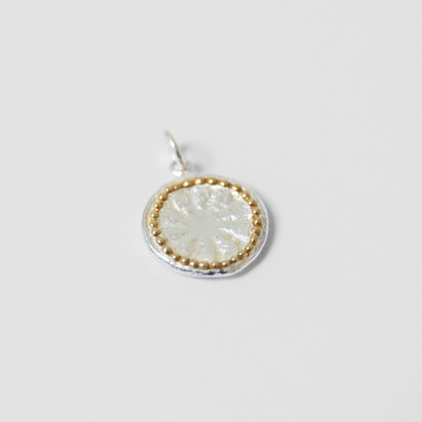 Jai Style | Sterling Silver and Gold Thai Dharma Wheel, Small